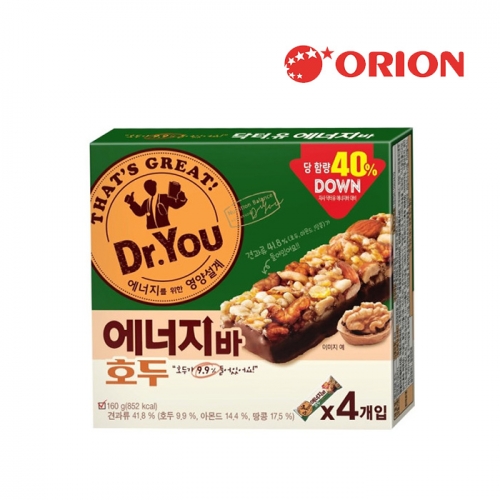 까까나라 공식몰 : 오리온 닥터유 에너지바 호두 160g (40gX4개입) 할인 중!