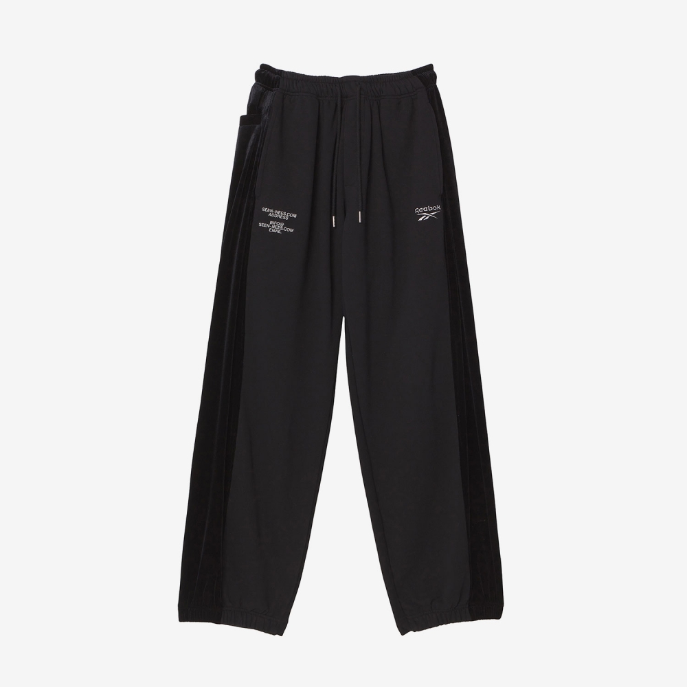 Reebok X SEEN VELVET PANNELED SWEATPANTS - 블랙 ｜ 리복 공식 온라인스토어