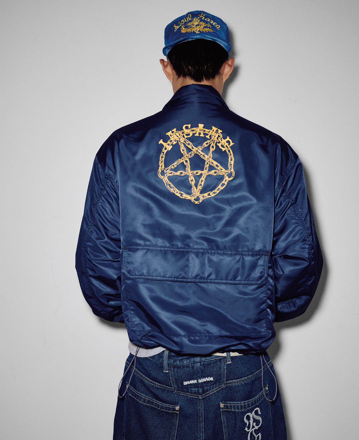 INSANE GARAGE | INSANE PENTAGRAM THINSULATE JACKET_NAVY