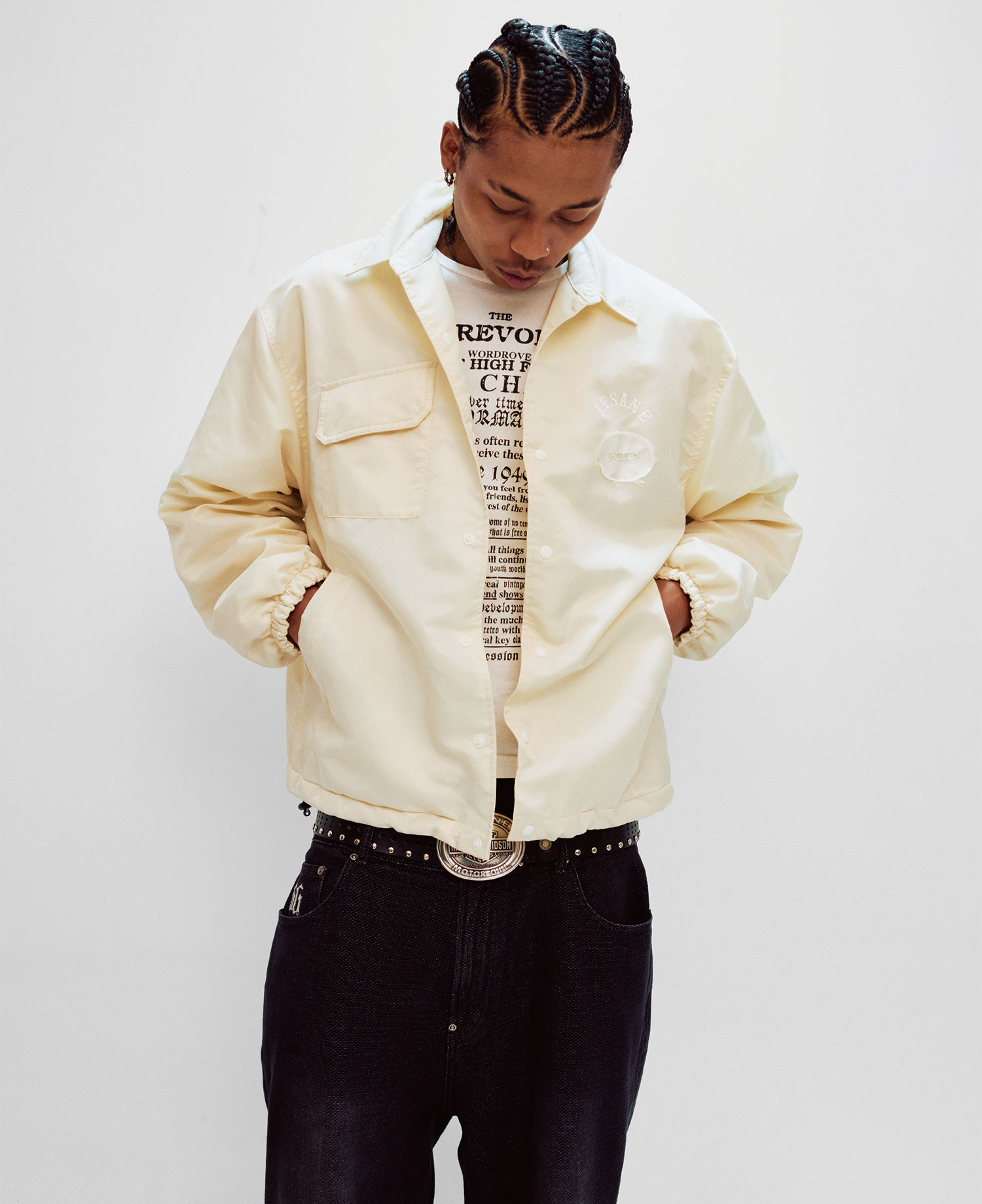 INSANE GARAGE | INSANE PENTAGRAM THINSULATE JACKET_IVORY